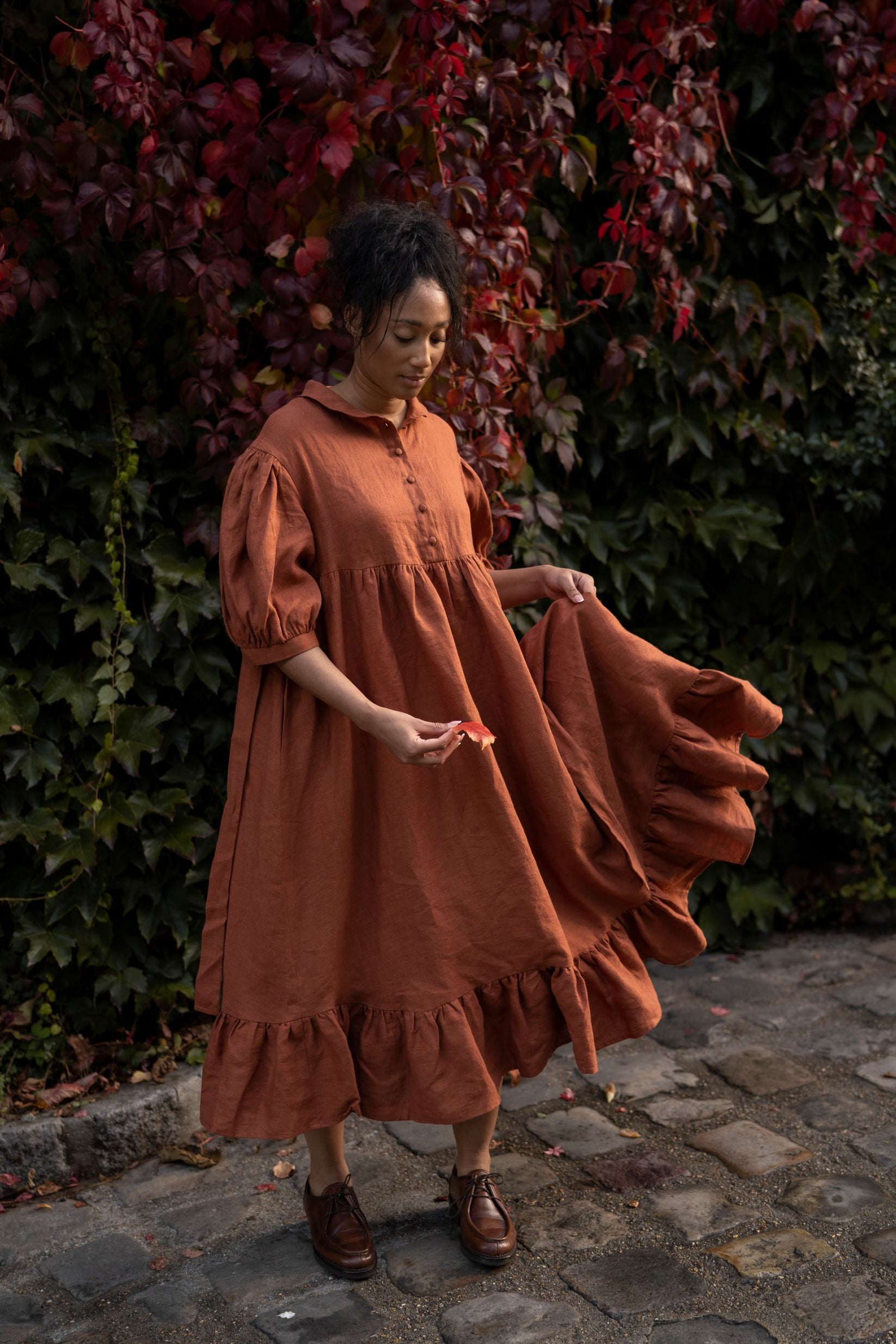 Meg Oversized linen Dress with 3/4 sleeves – LittleWomenAtelier