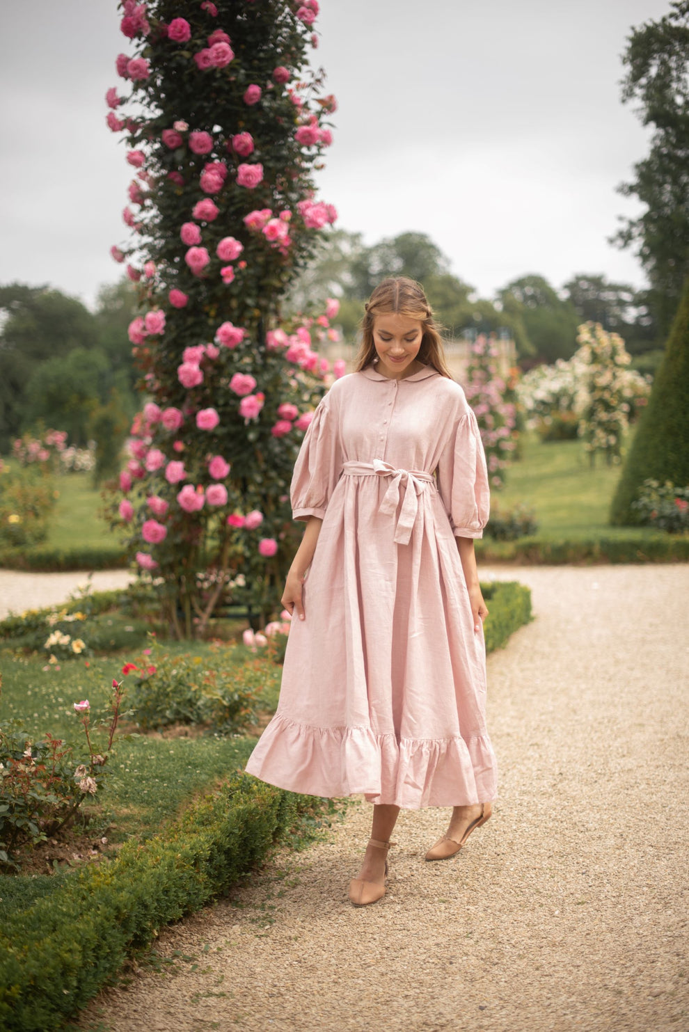 Meg Oversized linen Dress with 3/4 sleeves – LittleWomenAtelier